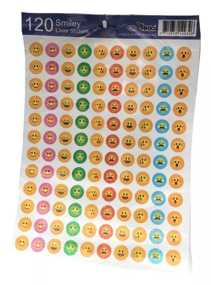 120 Smiley Laser Stickers – Escolaris Papelería
